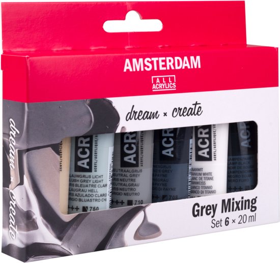 Amsterdam Standard Series acrylverf grijstinten set | 6 x 20 ml | bol