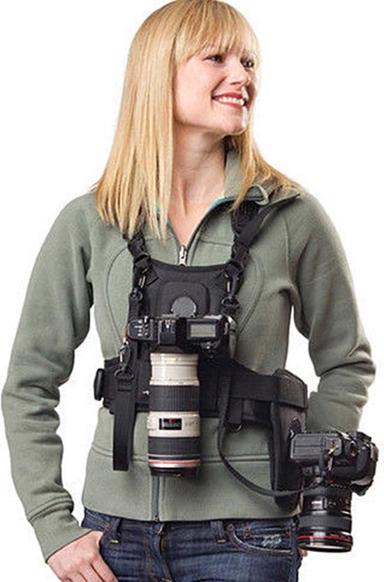Dual Camera Holster Strap multi-transport borstvestsysteem Canon 600D ...