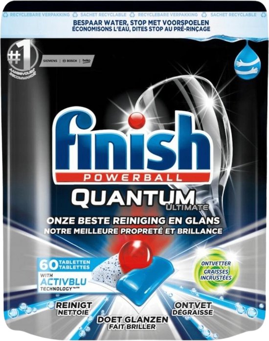 Finish Powerball - Quantum Ultimate - Vaatwastabletten - Ontvetter - 60 ...