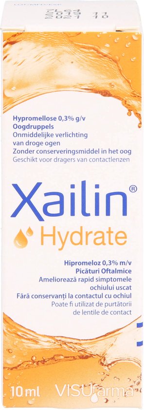 Xailin Hydrate Oogdruppels - Met Hypromellose - Voor Droge Ogen - 10 ml ...