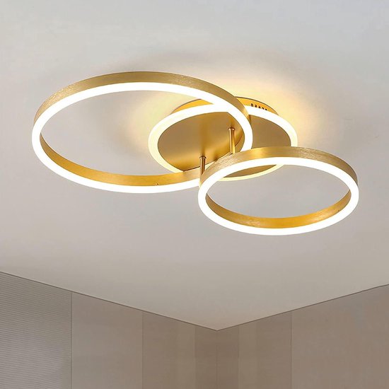 Dimbare LED Plafondlamp - Moderne Sfeerverlichting - 1 stuk - Goud | bol