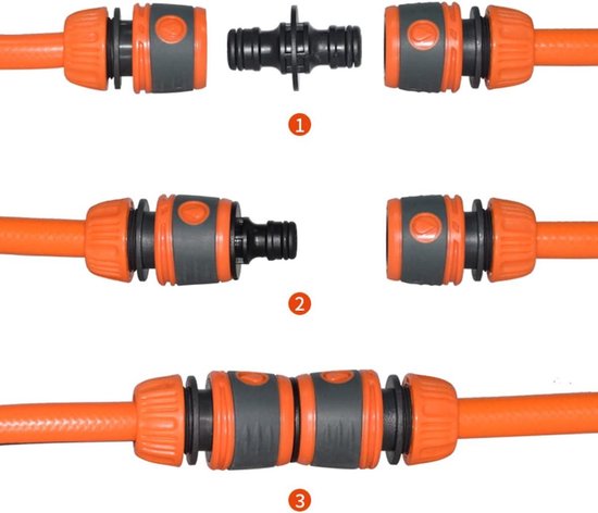 3 koppelingen 1/2 inch verbindingsstuk - veilige slangverbinding - universele... | bol