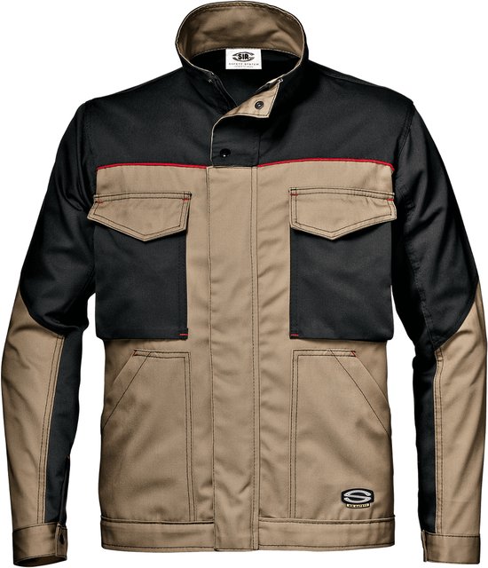 SIR SAFETY FUSION SHORT JACKET Werkjas, Khaki/Zwart - 100% Massaua ...