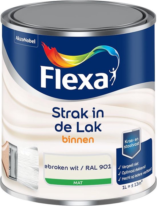 Flexa - Strak in de Lak Binnenlak Mat - Gebroken wit / RAL 9010 ...