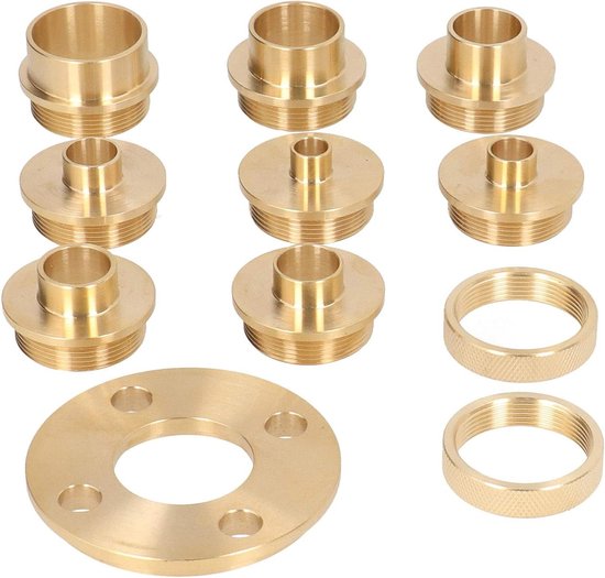 11-delige Set Messing Sjabloon Router Gids Kit met Borgmoer Adapter ...