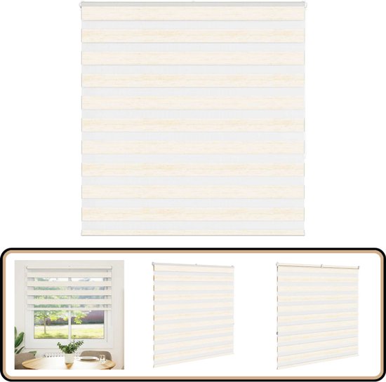 vidaXL Zebra rolgordijn 150x150 cm marmer beige Zebra Gordijnen ...