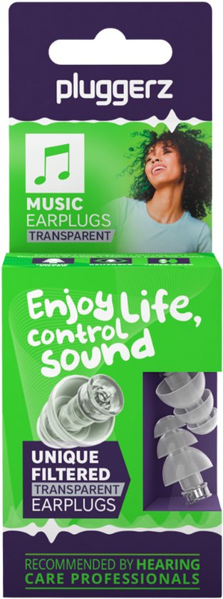 Pluggerz earplugs Music Uni-Fit Enjoy Transparent - Festival oordopjes ...