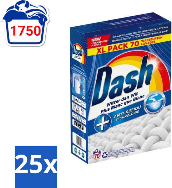 Dash - Plus blanc que Wit - Lessive en poudre à dissolution rapide ...