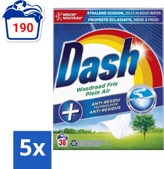Dash - Waspoeder - Witte en Gekleurde Was - Wasdraad Fris - 38 ...