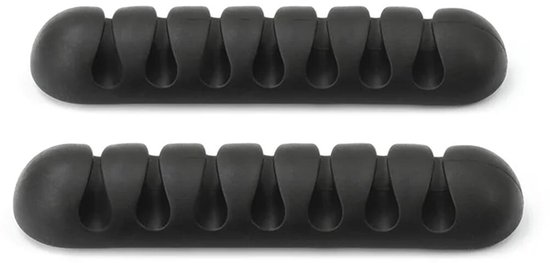 Kabelgeleiders Zelfklevend - 2-delig - 6mm - Zwart | bol