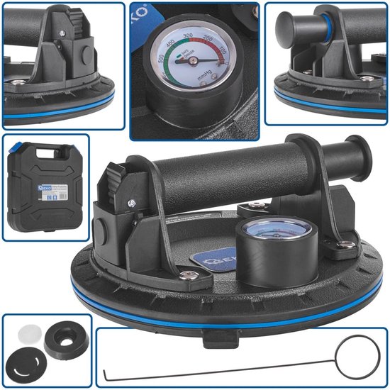 GEKO Vacuum zuignap - 200mm - 170kg draagkracht - Met drukmeter ...