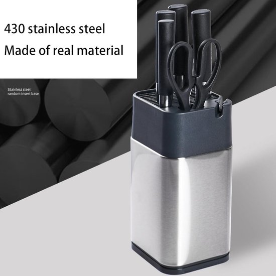 Universeel messenblok - roestvrij staal - ruimtebesparend - 1 stuks ...