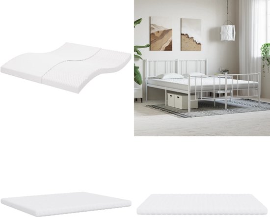vidaXL Schuimmatras 7 zones hardheid 20 ILD 180x200 cm wit ...