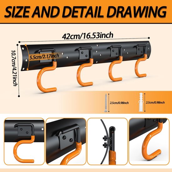 Candala Tuingereedschap Organizer 102 INCH Alle Metaal, Tool Organizer ...