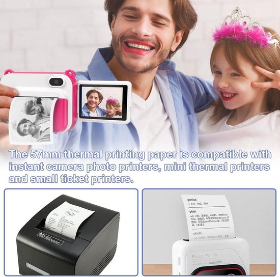 Thermal Paper 16 Rolls 5.5 x 3 cm White Glossy Printing Paper for ...