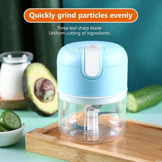 Mini Chopper 250 ml - Stainless Steel 3 Blades - Automatic Vegetable ...