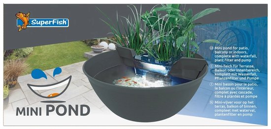 SuperFish Mini Pond - Met pomp en plantenfilter - Grijs | bol