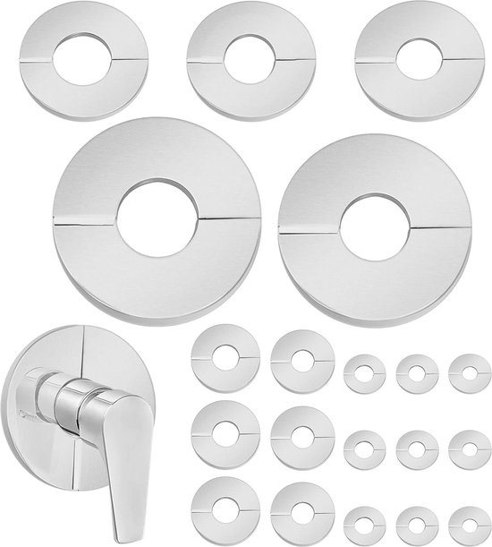 Afdekrozetten voor buizen - 15 stuks zelfklevende rozetten - Roestvrij ...