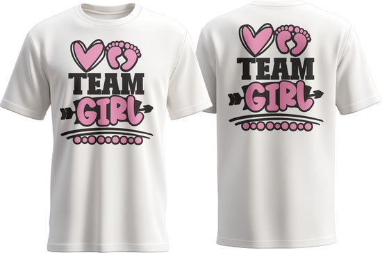 Gender Reveal T-shirt – Team Girl – Unisex – Maat S - Wit Shirt -PressLab | bol