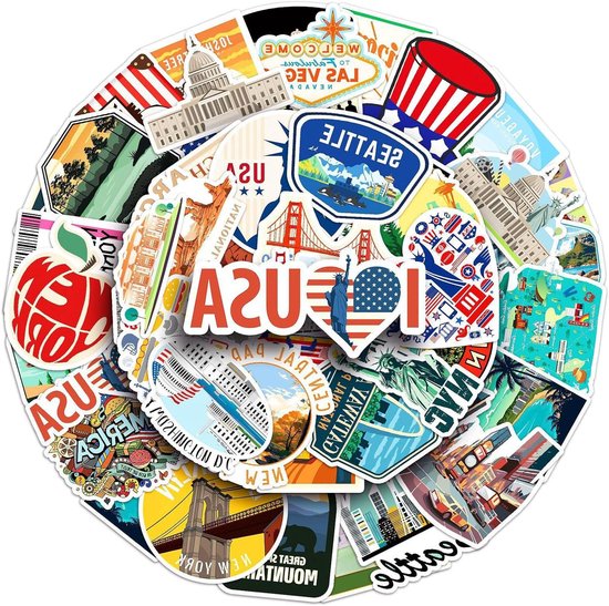 150 vellen waterdichte stickers voor reizen - Ideaal voor laptop, auto ...