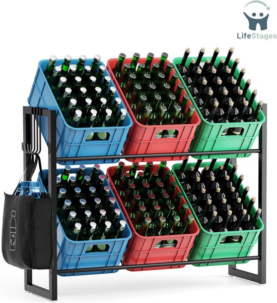LifeStages - Krattenrek - Stabiel Drankrek met 4 Haken voor 6 Bakken ...