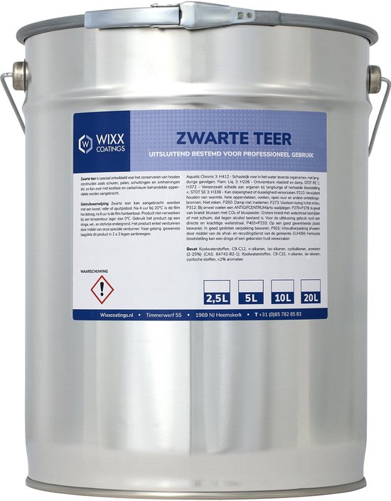 Wixx Houtteer Zwart - 20L - Zwart | bol