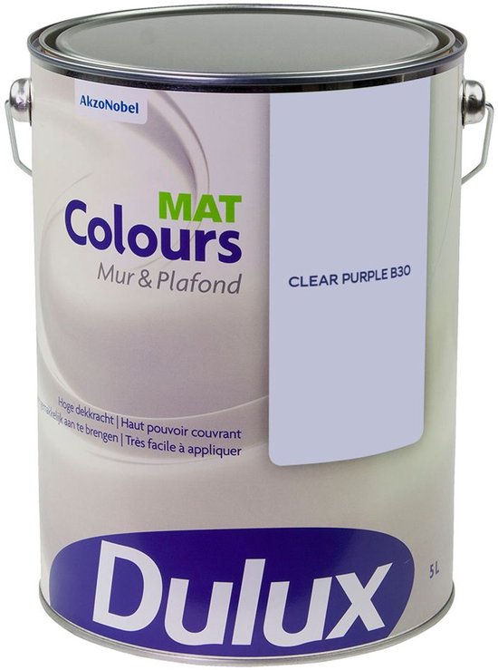 Dulux Colours Mur & Plafond Mat Mix - Clear Purple B30 - 5 L | bol
