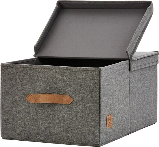Premium Opbergdoos - hoogwaardig stof - extra groot - 1 stuk - grijs ...