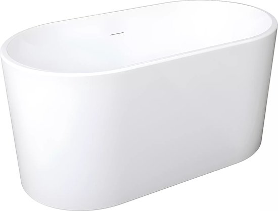Vente-unique Ovalen losstaand bad - 180 L - 130 x 71 x 58 cm - Wit ...