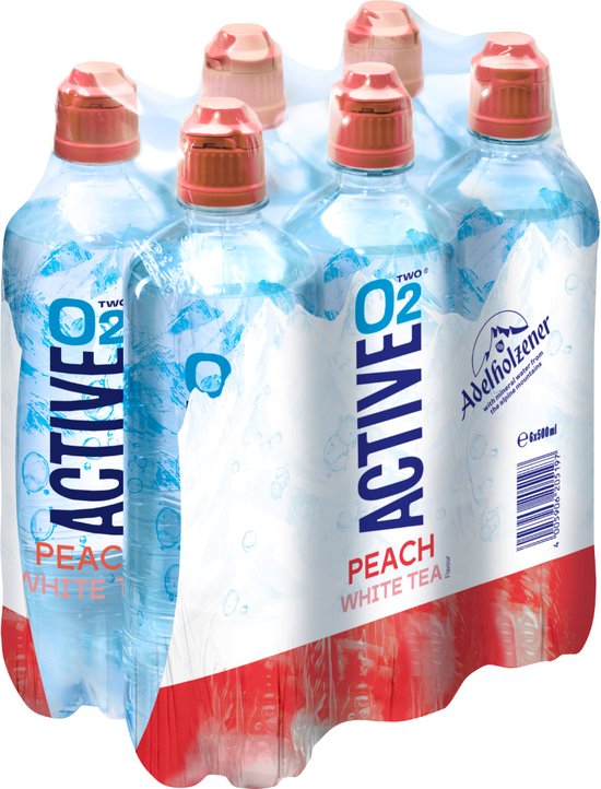Active O2 | Peach White Tea | 6 stuks | 6 x 500 ml | bol