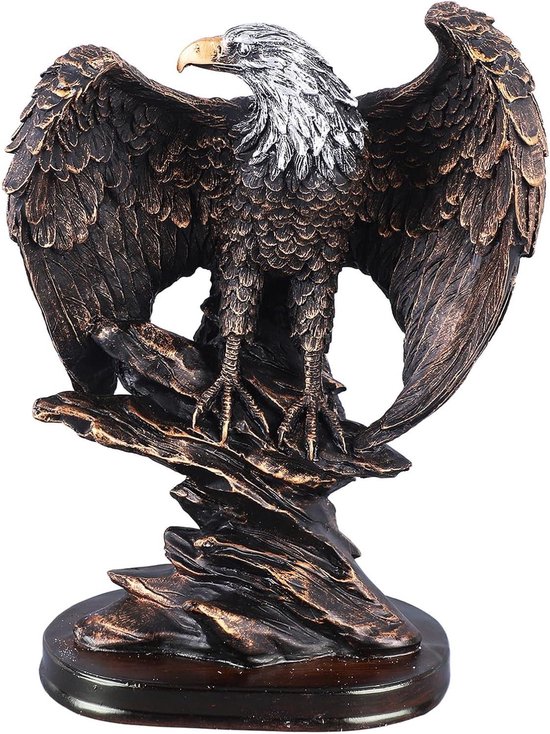 Eagle Statue Safe Resin Bronzed Bald Eagle Figurines Statues Retro Bald ...