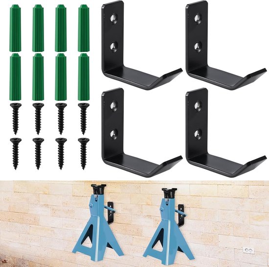 4 Stuks Jack Stands Wall Mount Organizer Roestvrijstalen Houderhaak ...