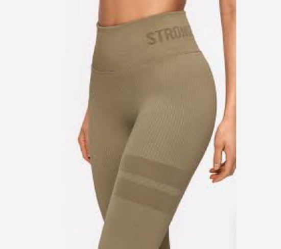 Stronger - Embrace Seamless Rib Tights - Sport Tights - Dames - Groen - Maat XL | bol