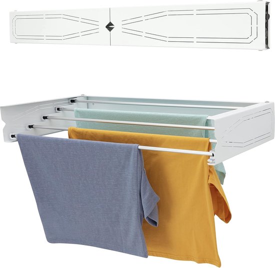 JGS ® Droogrek voor wandmontage, 75 cm, intrekbaar wasrek, opvouwbaar ...