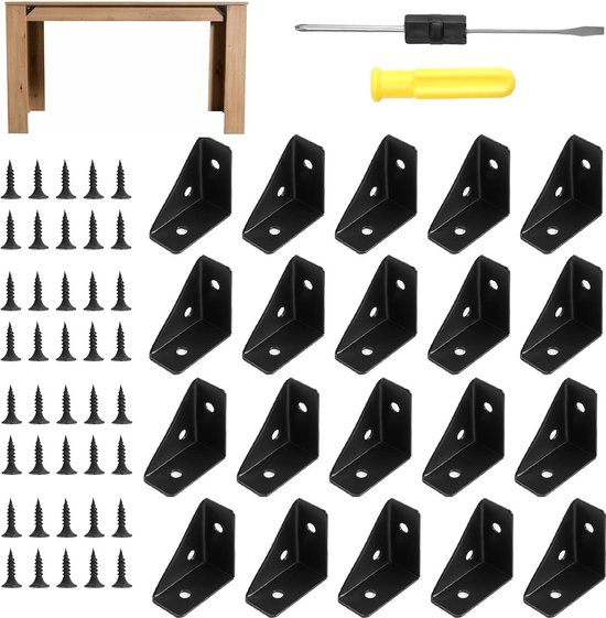 Hoeksteun - 20 Stuks - 40 Schroeven - Dubbele Schroevendraaier - 90 ...