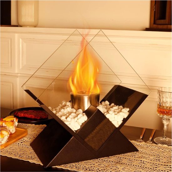 Diamanten Tafelblad Vuurkom - 37 Cm Hoog - Bio Ethanol Open Haard Voor ...