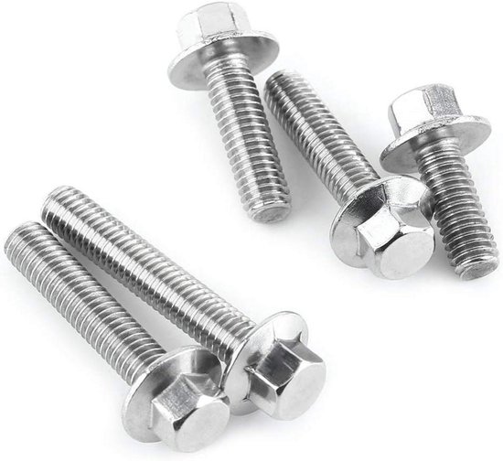 Flens Schroef 10 Stks M6 Rvs Hex Flens Schroeven Cap Bolt Wasmachine ...