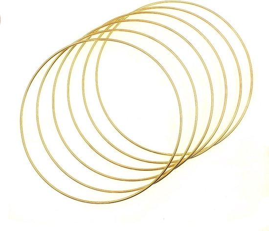 Grote gouden metalen hoepels voor het maken van 20cm macraméringen ...