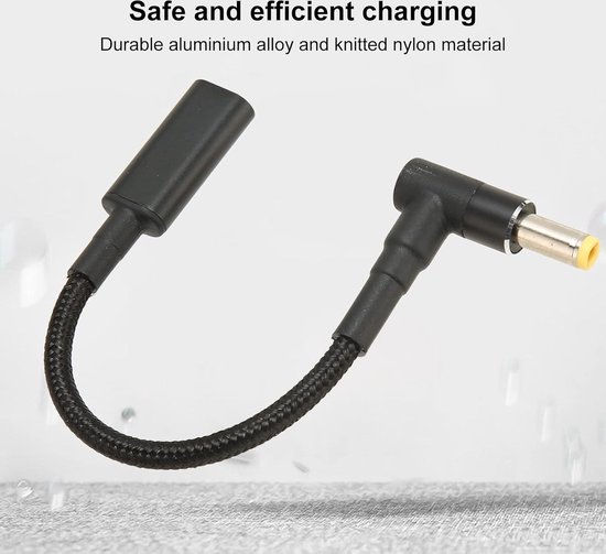 USB C Female Input Naar DC 5.5x2.5mm Power PD Oplaadkabel 100W - Laptop ...