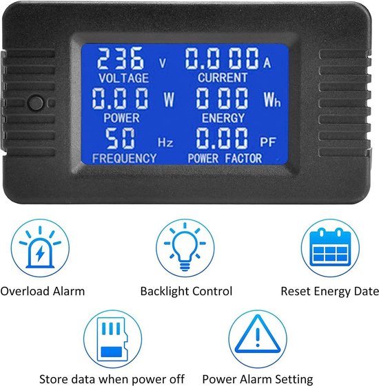 PEACEFAIR PZEM-022 AC Digitaal multifunctioneel meetapparaat ...