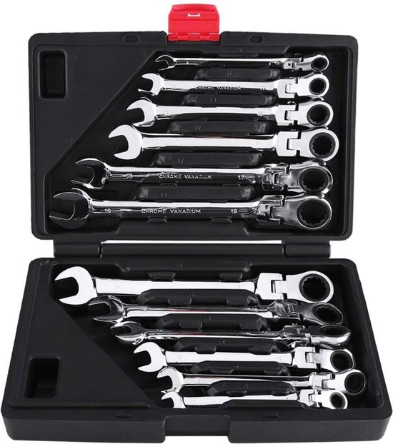 12-delige Ratelsleutelset 8-19 mm - Combinatiesleutels - Omkeerbare ...