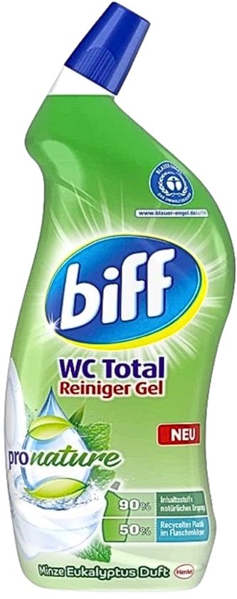 Biff - WC Total Gel - ProNature Toiletreiniger - Mint Eucalyptus 750ml | bol