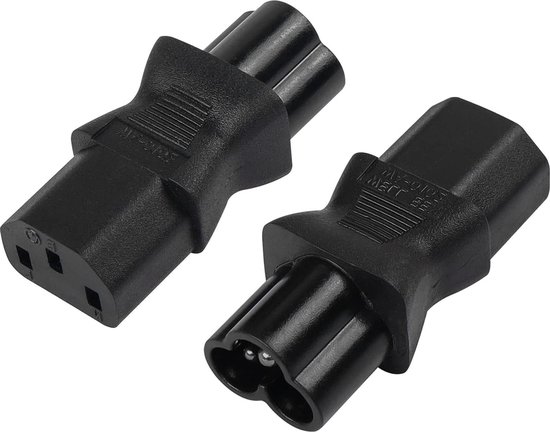 C13 Vrouwelijk naar C6 Mannelijk 3 Pin AC Converter Plug - Set van 2 | bol