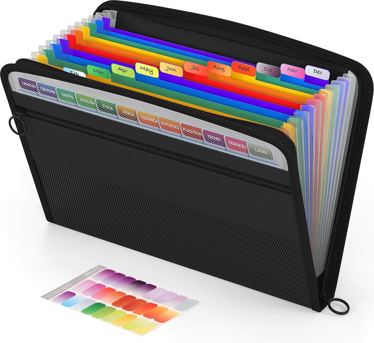 Uitschuifbare documentenvakken 13 vakken, A4 documentenmap met ...