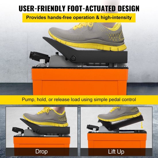 Hydraulische voetpomp 10000 PSI 1/2 gallon pneumatische pedaal ...