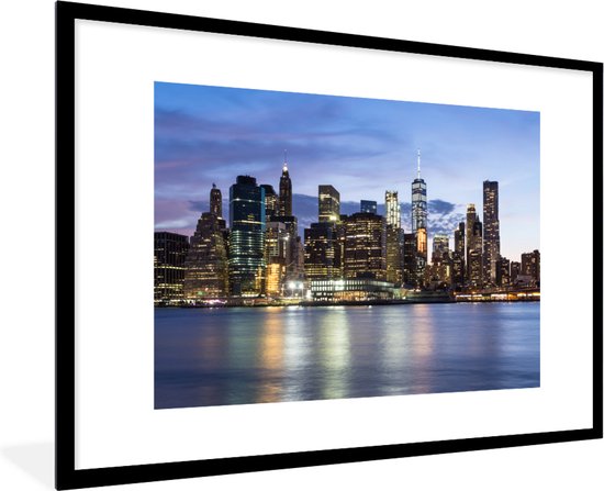 Fotolijst incl. Poster - New York - Skyline - Water - 90x60 cm ...