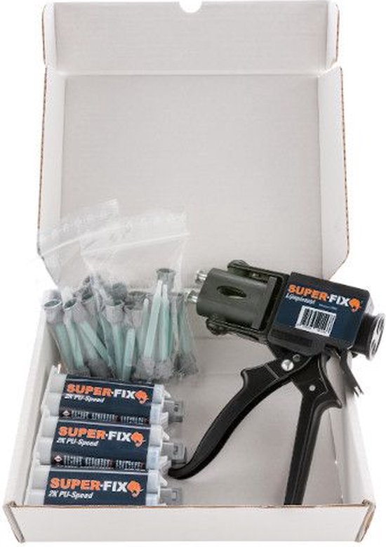 Super-Fix actieset - 2K lijmpistool - 6 x 2K PU Speed 50 ml - 24 ...
