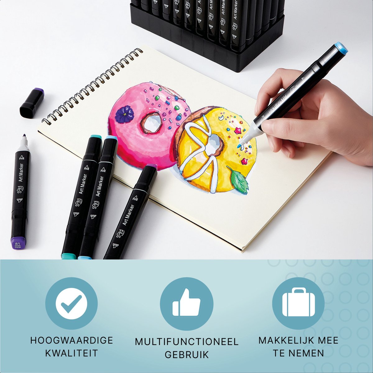 Stiften - Twinmarkers - Dual-Tip markers - Markeerstiften Alcohol - 80 ...