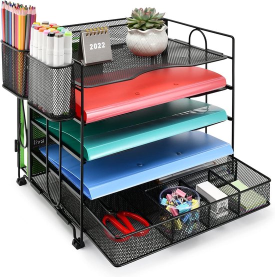 Bureau Organizer, Papieren Brievenlade Organizer, 5 Tier Desktop File ...