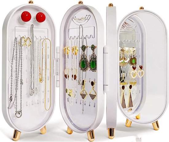 Sieraden Organizer Wit - Inklapbaar - Oorbellenrekje - Oorbellen ...